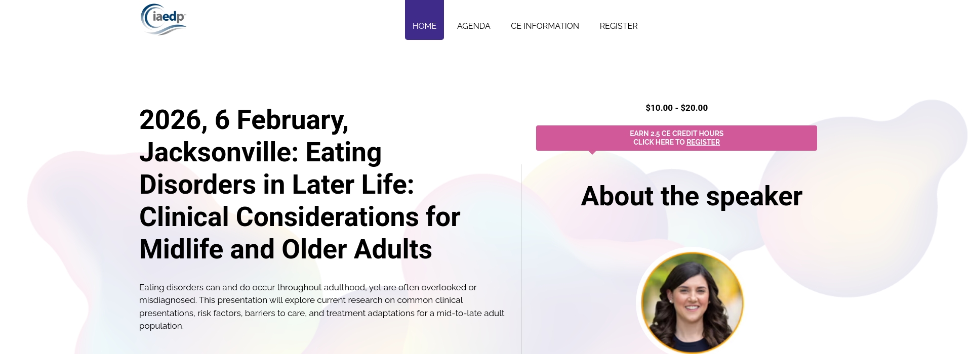 2026, 6 February, Jacksonville: Eating Disorders in Later Life ...